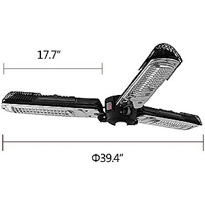 Electric Patio Umbrella Heater, Adjustable Power Electric Parasol Infrared Radiant Heater with 3 Foldable Heating Panels for Pergola or Gazabo