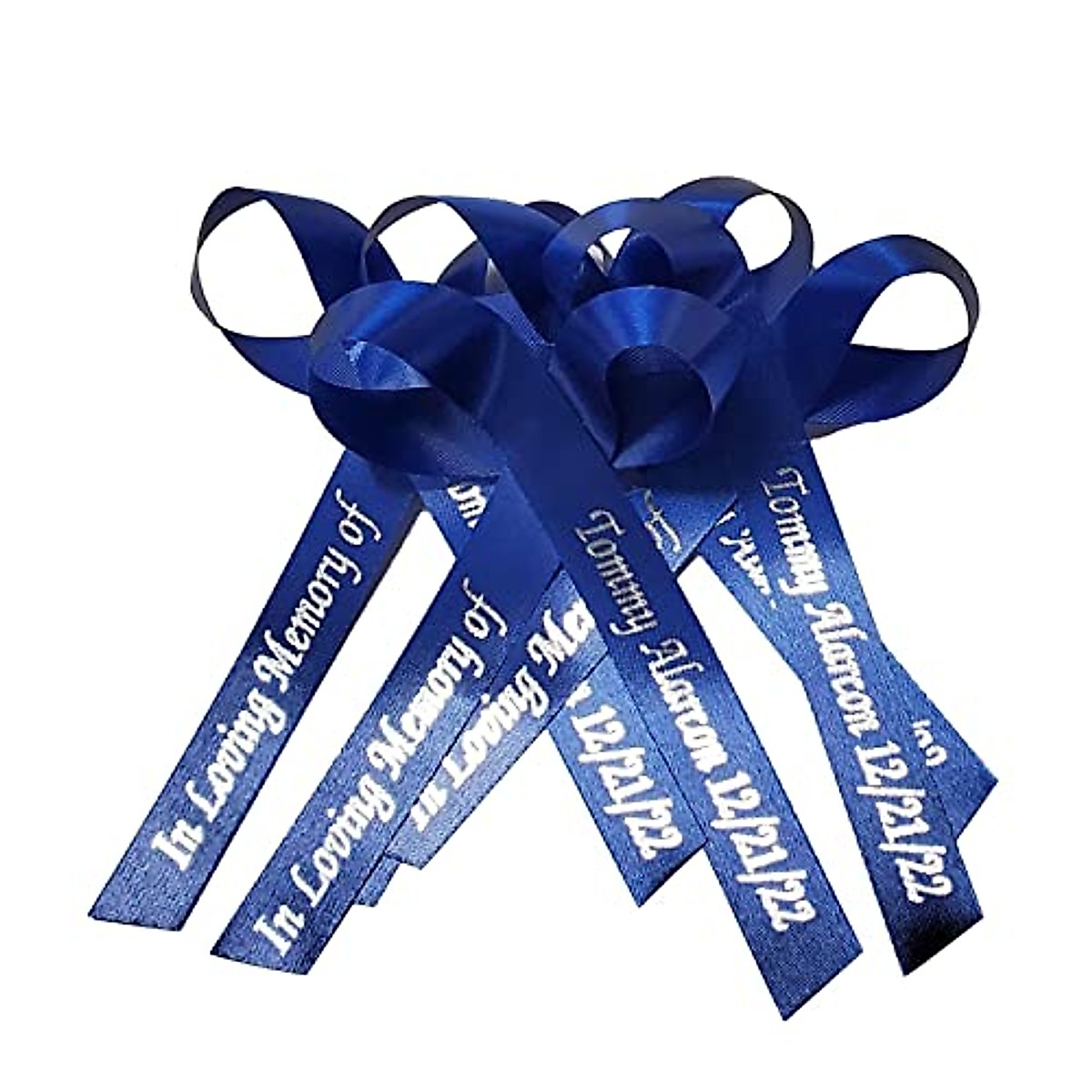 Personalized Ribbons for Bridal Shower Wedding Party Favors or Baby Showers - Custom Made Cut Ribbon 50 100 Assembled Bows Safety Pins