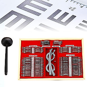 104 pcs Optical Trial Lens Set,Metal Rim Optometry Kit Box + A Free Trial Frame,Optometry Test Trial Frame,Ophthalmic lense(104 PCS)