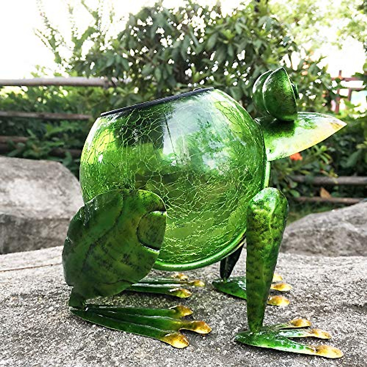 Yard Décor Frog Solar Light Iron Ornament Garden Decor Waterproof Outdoor Decorations for Patio Tabletop LED Lantern