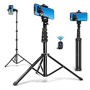 64 Inch Selfie Stick Tripod with Wireless Remote, Phone Tripod Stand Group Selfies/Live Streaming/Video Recording Compatible with All Cellphones…