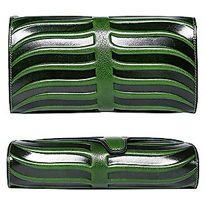PIJUSHI Womens Designer Leaf Clutch Purse Leather Shoulder Crossbody Bag for Women (22290 Green)