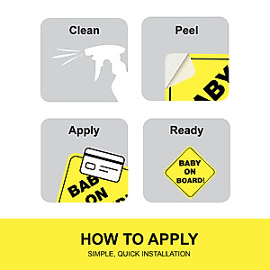 LED Baby on Board Sticker for Cars, 5x5in, Baby on Board Sign with LED Lights, Baby on Board Decal with Premium 3M Adhesive, Baby on Board Stickers for Car, Trucks, SUVs