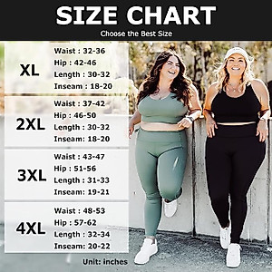 MOREFEEL Plus Size Capri Yoga Pants for Women with Pockets-Stretchy X-4XL Tummy Control High Waist Workout Black Leggings