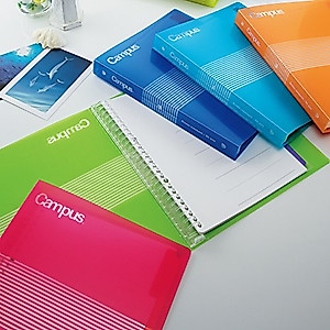 Kokuyo Campus Slide Binder with Transparent Stripes, Middle Type, B5, 26 Holes, Up to 100 Sheets, Yellow Green, Japan Import (RU-P334NYG)