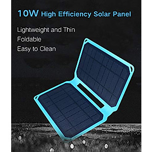 Solar Panel - Camping Solar Panel 10W with USB Port Waterproof Foldable Camping Travel Charger