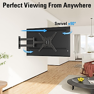 Mounting Dream Long Arm TV Wall Mount for Most 26-65 Inch TVs, 30 Inch Long Extension TV Mount Swivel and Tilt, Full Motion Wall Mount TV Bracket Fit Max VESA 400x400mm,Up to 99 lbs, MD2286-M