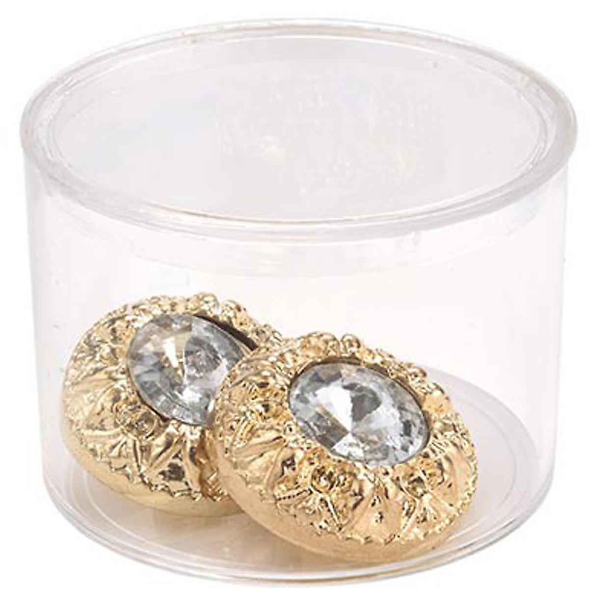 Pioneer Plastics 002C Clear Extra Small Round Plastic Container, 2" W x 1.4375" H, Pack of 12