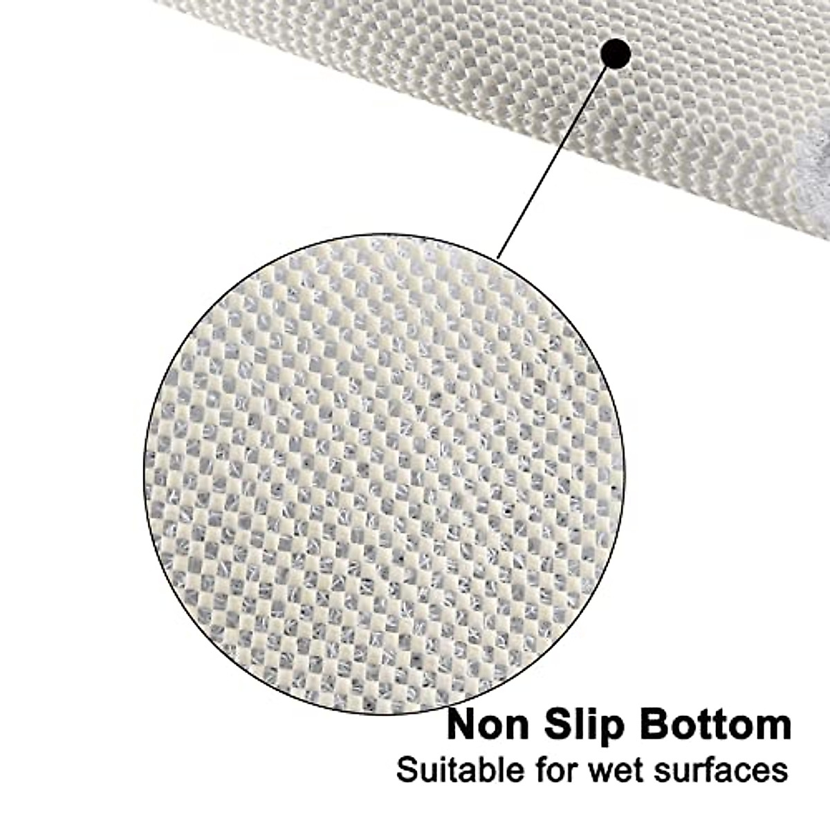 Leotruny PVC Non Slip Square Shower Mat 21 x 21 Inches Shower Floor Mat for Bathroom Textured Surface (C03-White, 21''X21'')