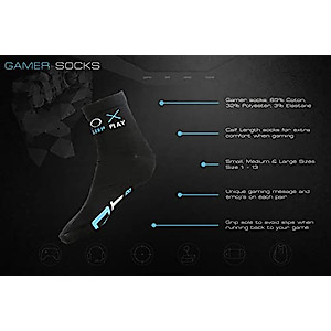 Gamer Gaming Socks, Do Not Disturb Im Gaming Socks for Men, Boys and Teens, Gifts, Fun Socks and Novelty Gifts (Medium, Blue DND)