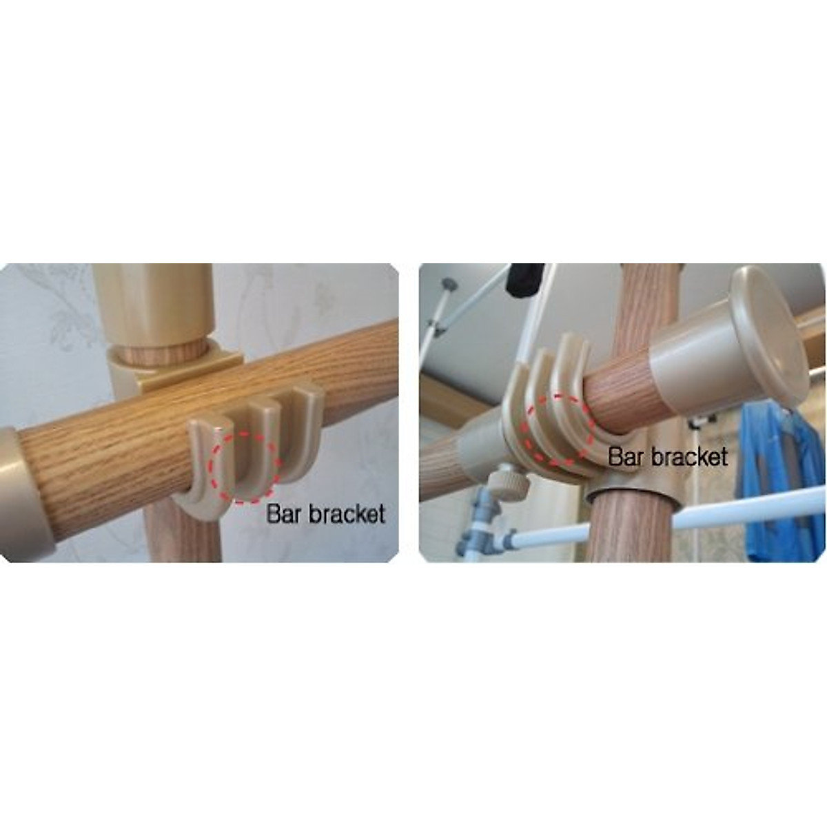 Prince Hanger, Premium Wood Double 2 Tier Hanger, Clothing Rack, Closet Organizer, Wood Color, Sturdy, PHUS-1032, Made in Korea