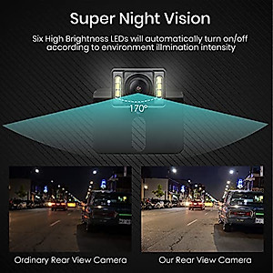 AUTO-VOX M1W Wireless Backup Camera with Stable Signal, Car Back Up Camera Systems with Super Night Vision (6 LEDs) HD Monitor Reverse Camera for Truck, Trailer, RV, Camper