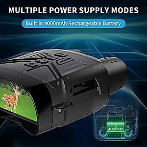 Fvtga Night Vision Goggles - 4K Night Vision Binoculars for Adults, 3'' Large Screen Binoculars can Save Photo and Video with 32GB Memory Card & Rechargeable Lithium Battery