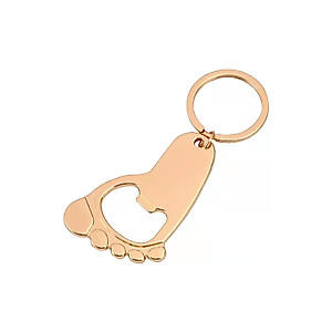 ARFUKA Bottle Opener Keychain Mini Foot Pendant Soda Beer Bottle Opener Keyring Beverage Bottle Opener Key Holder Women Men Gift for Baby Shower Birthday Christmas Festival Gold