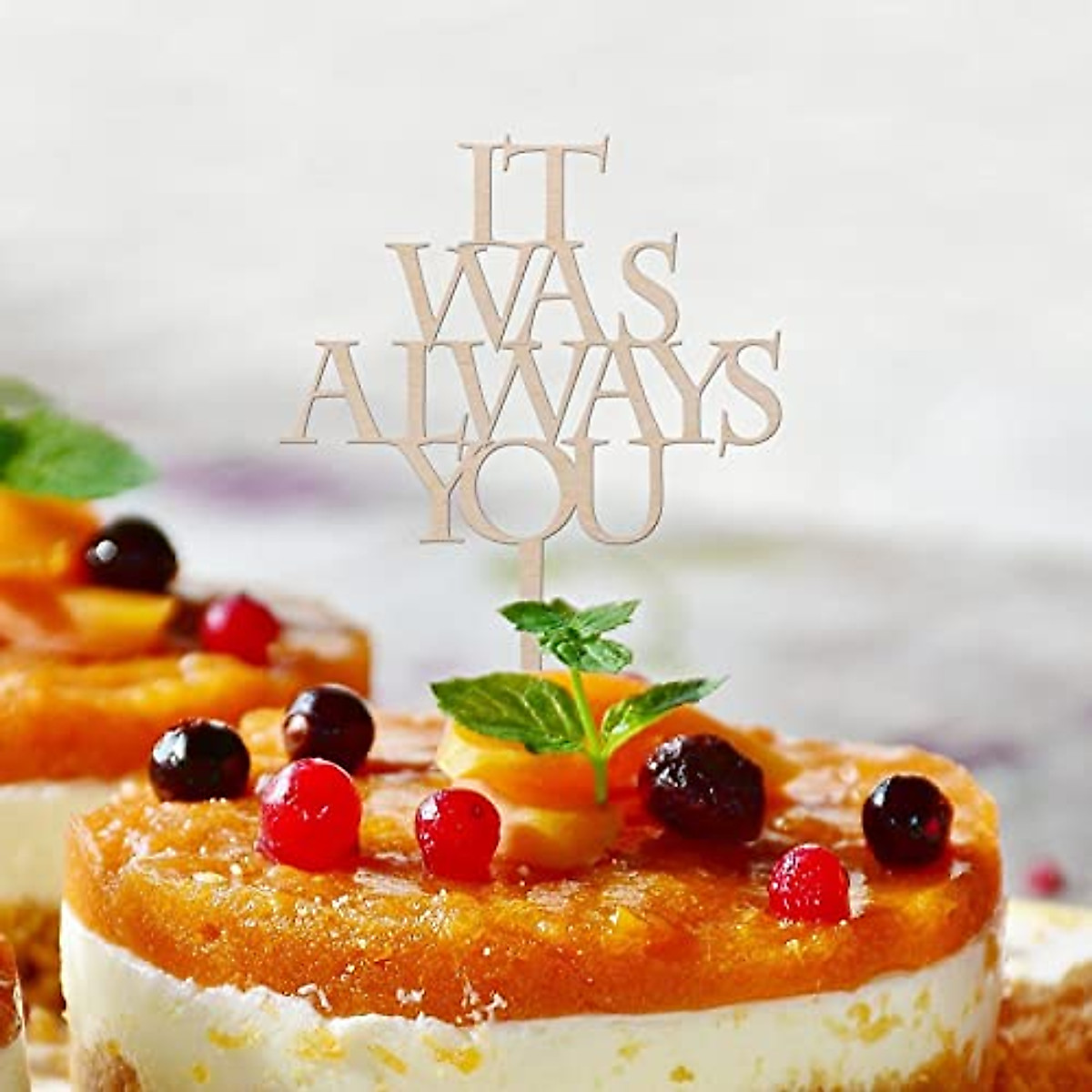 It Was AlwaysYou Personalised Engagement Wedding Caketopper Bridal Shower Wedding Party Decorations For Couples Bridal Shower Gifts Rustic Wood