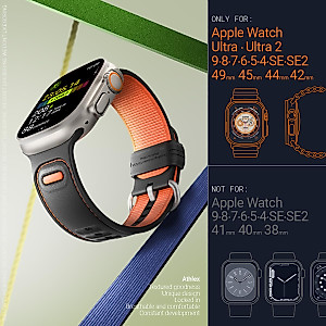 Caseology Athlex Band for Apple Watch Band Ultra 2, Ultra, Watch Series 10/9/8/7/6/5/4/3/2/1/SE Series 49mm 46mm 45mm 44mm 42mm - Active Orange