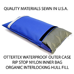 PILLOW GANIC Kneeling Pad, Superior Comfort Compared to Foam Pads. Made in USA, Weatherproof Natural Hull Filling Yard Work Gardening Shop Yoga Exercise Praying Bath Kneeler