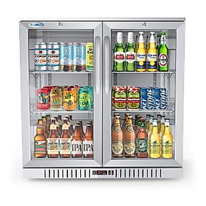 KoolMore BC-2DSW-SS Refrigerator, Double Door, Stainless Steel, 7.4cubic_feet