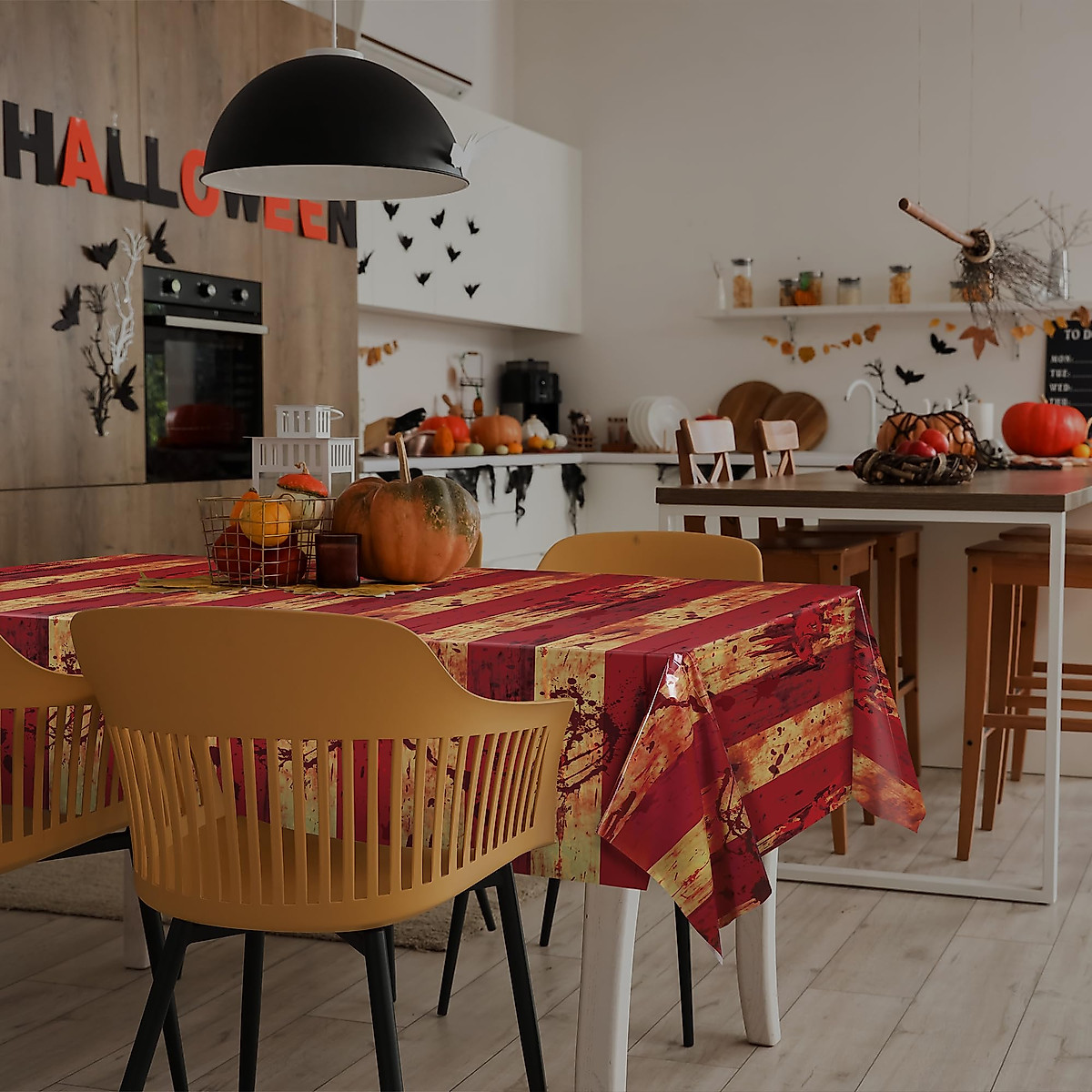 HOBBY HORSE 100 Ft x 54 Inch Creepy Carnival Tablecloth Roll with Cutter Box Terrible Halloween Bloody Circus Tent Backdrop Cut to Size Table Cover for Clown Room Wall Decorations for Halloween Circus