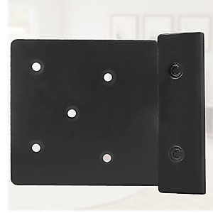 Biaungdo 2 Sets Bed Frame Bed Post Double Hook Slot Bracket, Metal 4.2" x 3.4" x 0.08" Heavy Duty Bed Rail Hooks Plates Bed Accessories for Wooden Bed Frame with Screws (Black)