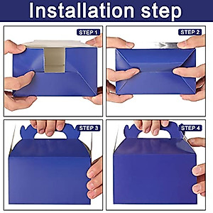 Navy Blue Treat Boxes 24 PCS Blue Candy Cake Gift Box DIY Favors Bag Snack Goodie Cardboard Dessert Boxes Prefect for Navy Blue Themed Birthday Party Gift Giving Wedding Baby Shower Graduation Party Supplies