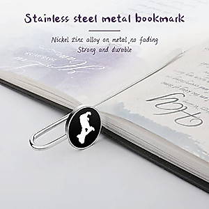 French Bulldog Heart Metal Bookmark Vintage Silver Book Marker Clip Unique Christmas Teacher Birthday Gifts 1"