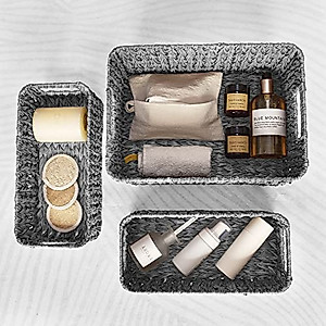 GRANNY SAYS Bundle of 3-Pack Wicker Baskets & 3-Pack Wicker Storage Baskets