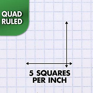 Mead Spiral Notebook, 1-Subject, Graph Ruled Paper, 7-1/2" x 10-1/2", 100 Sheets, Color Will Vary (05676)