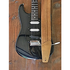 Anthology Gear The Original Straight Up Full Grain Padded Leather Guitar Strap - For Electric, Acoustic and Bass Guitars (3" Width, Tobacco)