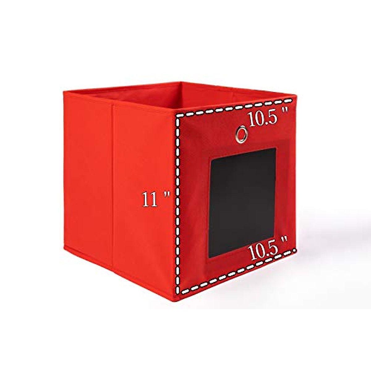 EIQOCCA NewHeightsHome Storage Cube Organizer with Chalkboard Label - 11 inch - Kids Toys, Books, Clothes - Perfect for Nursery, Bedroom, Playroom - 4 Colors - Collapsible Fabric Basket