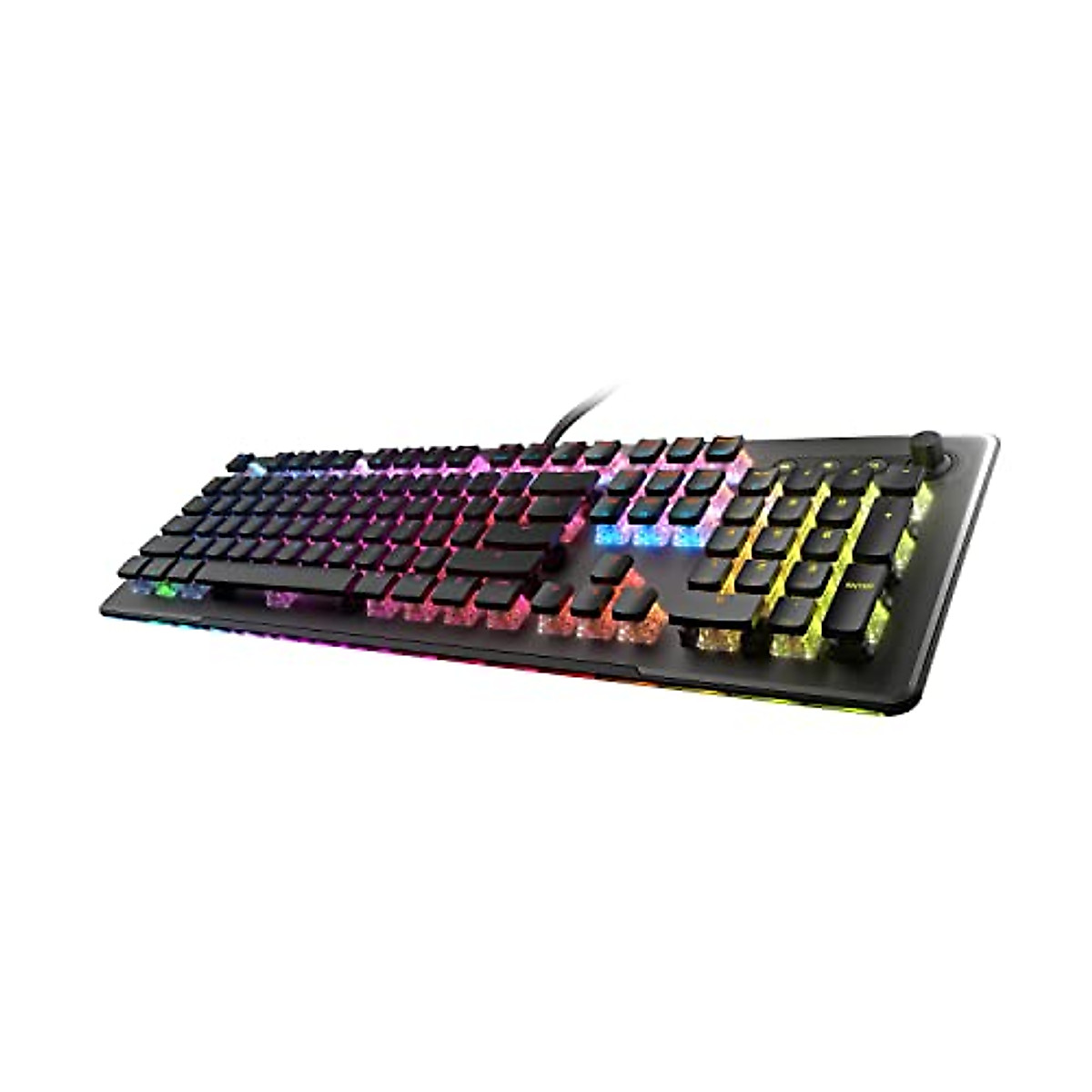 ROCCAT Vulcan II Max – Optical-Mechanical PC Gaming Keyboard with Customizable RGB Illuminated Keys and Palm Rest, Titan II Tactile Linear Switches, Aluminum Plate, 100M Keystroke Durability – Black