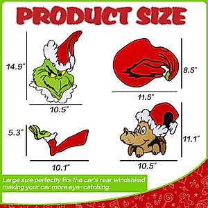 Christmas Car Decorations, 14.9" Christmas Peeking Car Decals Waterproof PVC Rear Windshield Stickers for Holiday Xmas Car Accessories (Style 1)