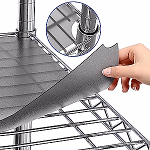Wire Shelf Liner 18 x 48 - Shelf Liners for Wire Shelf System - 4 Pack in Graphite - Plastic Wire Shelving Shelf Mats-Made in USA