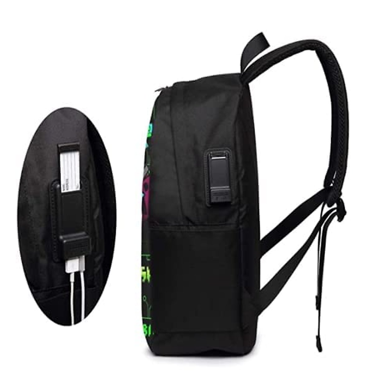 Cute-Ge-Ometry USB Backpack 17 in Shoulders Bags Laptop School Knapsack Daypacks Travel Women Men
