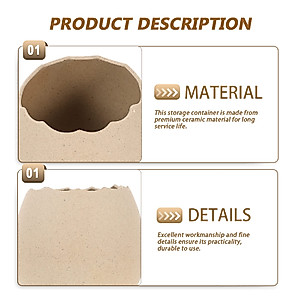 Angoily Dessert Bowl Salad Bowl Dinosaur Egg Shape Bowl Ceramic Ice Cream Bowls Decorative Pudding Cup Cute Eating Bowl Small Snack Bowls Flower Vase Pencil Holder Khaki 1