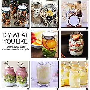 Hovico Mason Jars 17 oz With Regular Lids and Bands, Ideal for Jam,Dishwasher Safe Mason Jar for Fermenting, Kombucha, Kefir, Storing and Canning Uses, Clear- Set of 4