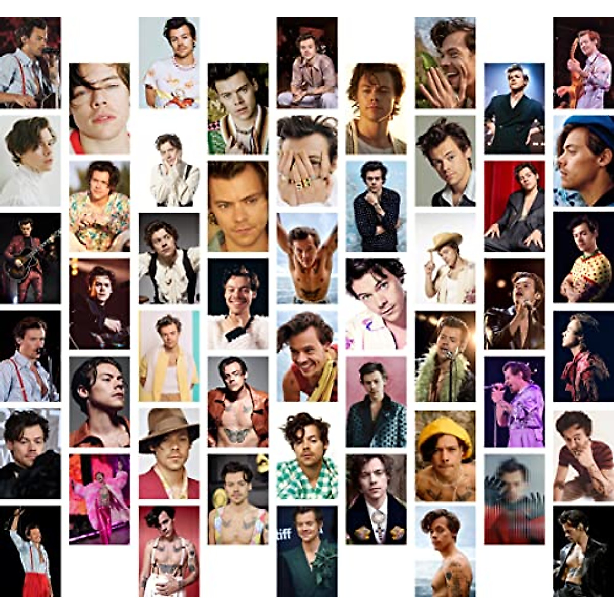 LIYA 50 PCS Harry Styles Aesthetic Wall Collage Kit - 4x6 inch - Harry Styles Poster, Harry Styles Merch, Trendy Poster Wall Art Wall Decor for Teen Boys Girls Women Room Bedroom Dorm Dormitory Merh Merchandise Birthday Gifts by LIYA Design Prints (Harry
