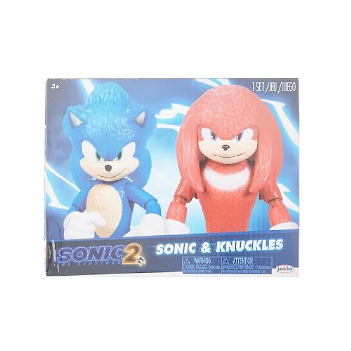 Sonic the Hedgehog Sonic 2 Movie 4" Action Figure 2 Pack - Sonic & Knuckles , Red