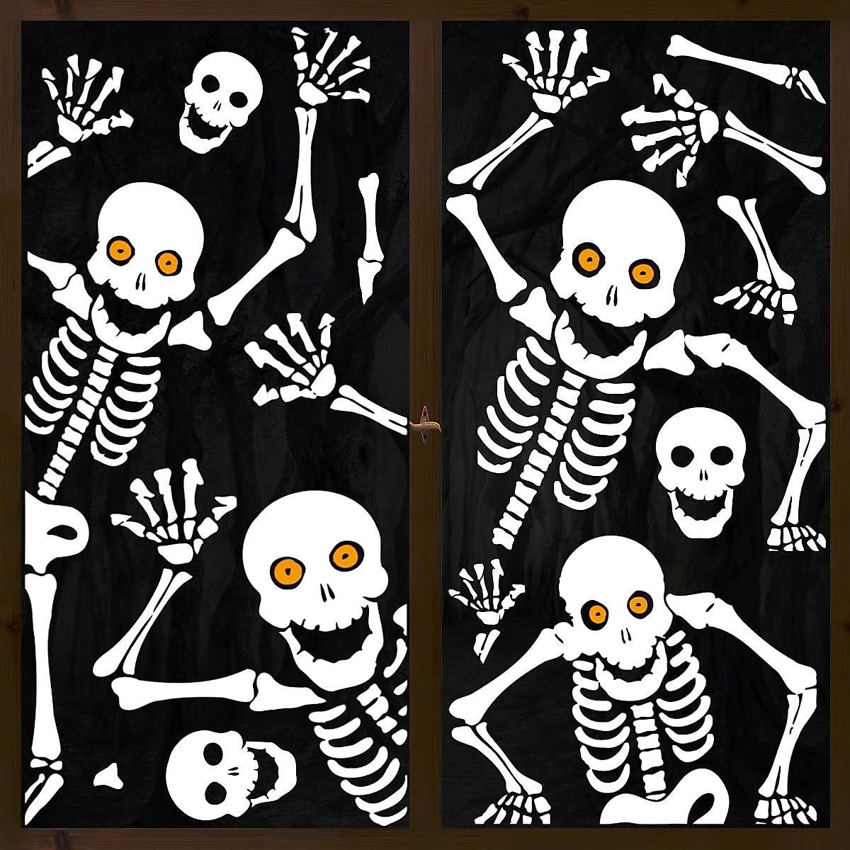 Horaldaily 100 PCS Halloween Window Cling Sticker, Skulls for Home Party Supplies Shop Window Glass Display Decoration