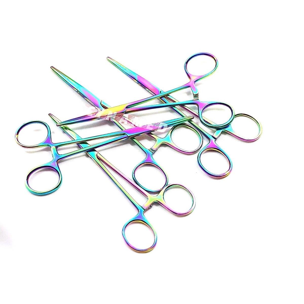 New 5 EA Premium AUTOCLAVABLE Kelly HEMOSTAT Forceps 5.5" Straight Multi Rainbow Color