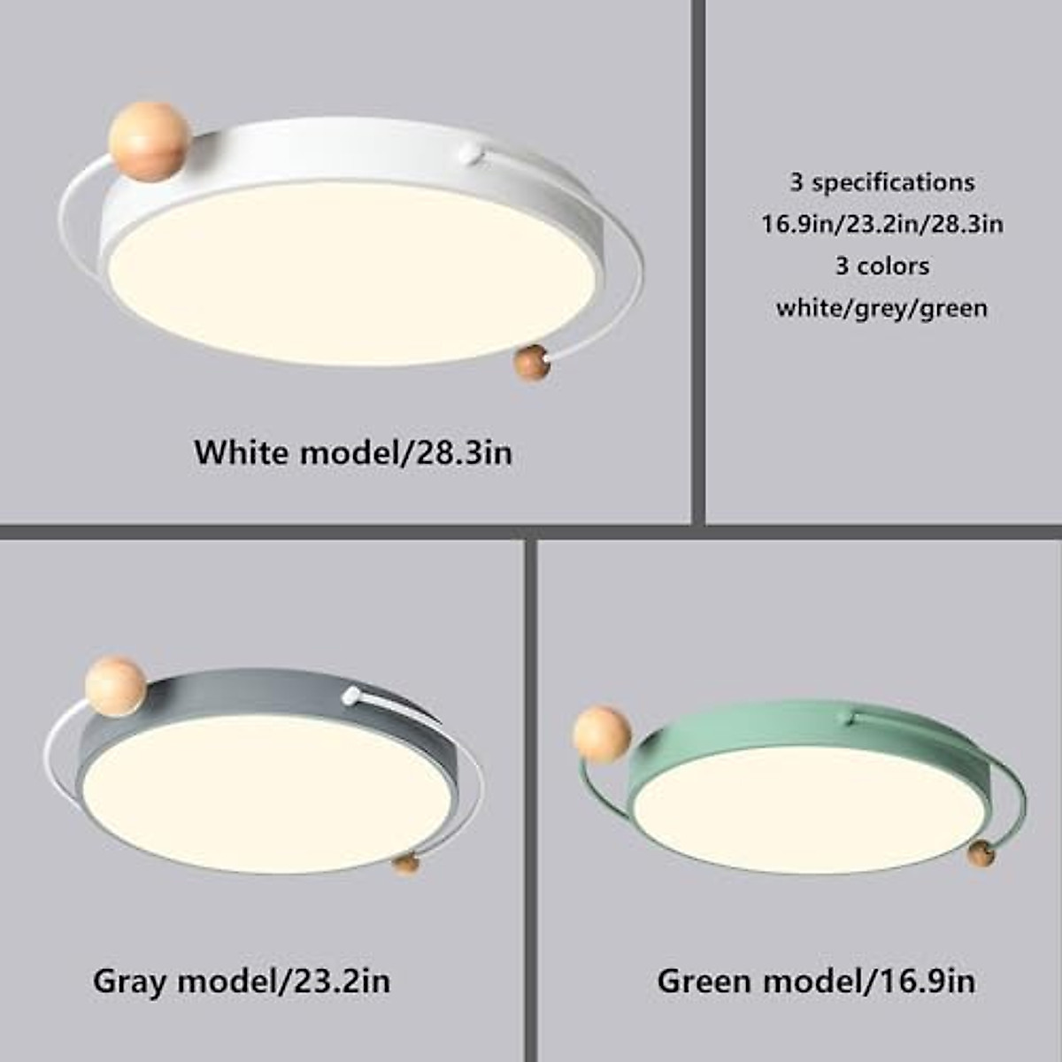 Green Simple and Atmospheric Round Ceiling Lamp Creative And Warm Log Decorative Hanging Lamp Boys Girls Bedroom Study Room Dining Room Kindergarten Flush Mount Ceiling Light Fixture ( Color : White l