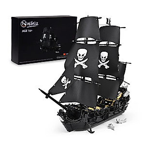 Nifeliz Black Skull Pirates Ship Building Blocks Kits, Model Set and Assembly Toy for Teens and Adult, Makes a Great Gift for People who Like Creative Play and Adventures, New 2023 (3423Pcs)