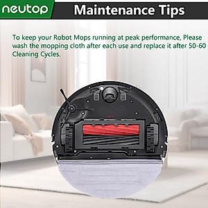neutop Mop Cloths Pads, Compatible with Roborock S8, S8+, S7, S7+, S7 MaxV Plus/MaxV Ultra/Pro Ultra, Robot Vacuum Cleaners, Washable Spare Parts Accessories, 6-Pack.