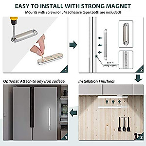 Alivation Closet Light Motion Activated, T401 Led Under Cabinet Lighting Battery Operated Lights, Rechargeable Large 4500 mah Battery Powered Lights, Under Counter Lights for Kitchen, Stick on Lights