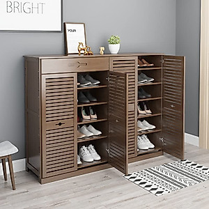 TJLSS Wooden Cabinet Dust Proof Design Multilayer Shoe Rack Household with Home Furniture