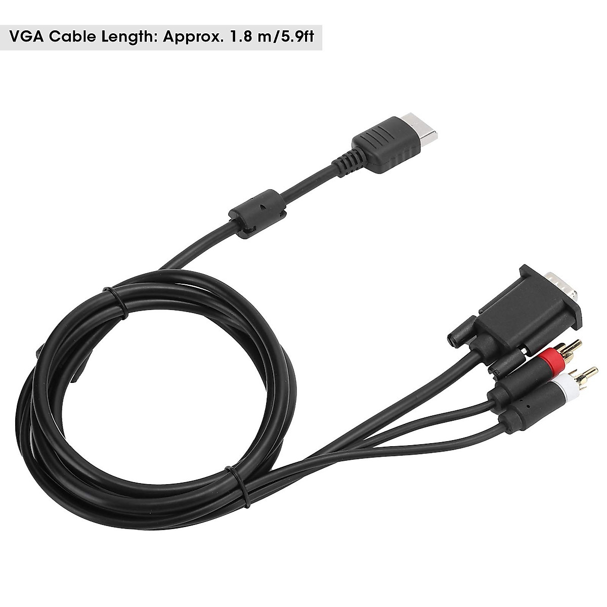 VGA High Definition Cable, Flexible Wear‑Resistant Audio Conversion Cable, VGA Cable with Audio Converter, for DC