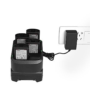 4 Slot Battery Charging Cradle Kit with Power Supply for Zebra MC3200 MC3300 Handheld PDA Barcode Scanner,Safe Stable Charger
