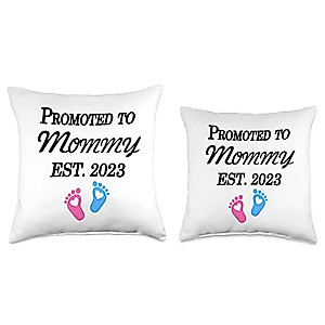 Pregnancy Announcement Ideas for Reveal Apparel Promoted 2023 Pregnancy Best Mommy Gender Unknown Throw Pillow, 18x18, Multicolor