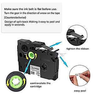 GREENCYCLE 15 Pack Compatible for Brother P Touch TZe-231 AZE 231 TZS231 TZ-S231 1/2" 12mm 0.47 inch Laminated Black on White TZ TZe Label Tapes Used in P Touch PTH110 PT-D200 PTD600 D400