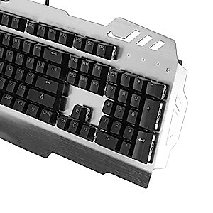 Lighted Up Keyboard Wired Keyboard Gaming Keyboard RGB USB Mechanical Keyboard, Ergonomic Keyboard 104 Keys USB Aluminum Alloy Computer Supplies for Pc(Black)